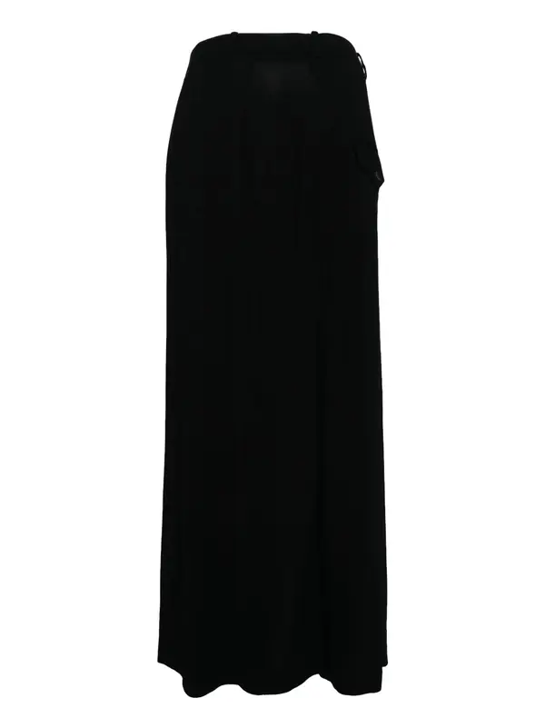 PUSHBUTTON Pleated A-line Skirt - Black