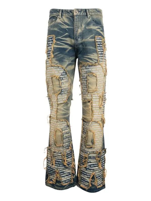 WHO DECIDES WAR BY EV BRAVADO Logo-appliqué Straight Leg Jeans - Blue