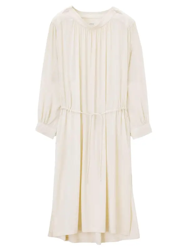 LEMAIRE House Pleated Midi Dress - Neutrals