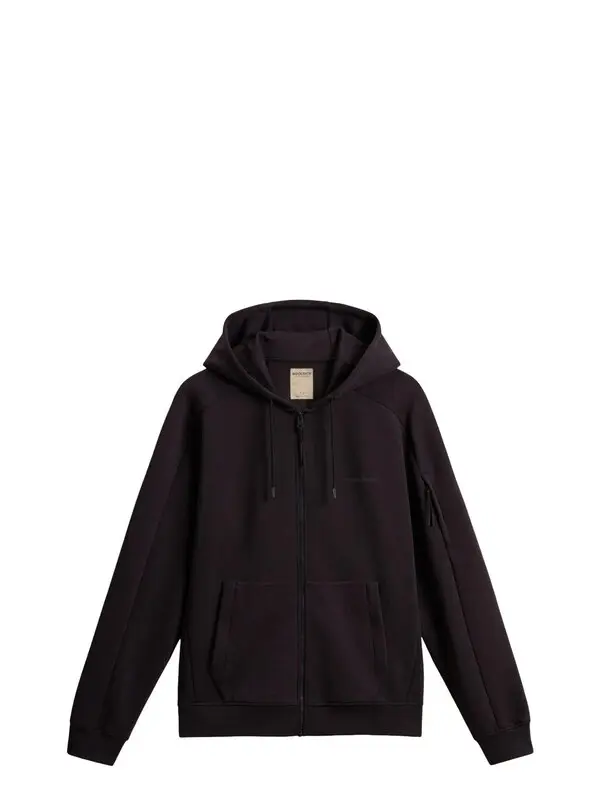 Woolrich Logo-print Zip-up Hoodie - Black