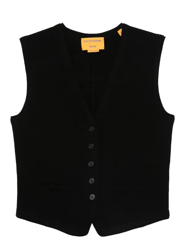 Guest In Residence Tailored Cashmere Vest - Black