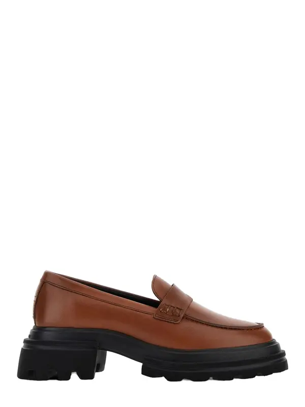 Hogan Chunky Leather Loafers - Brown