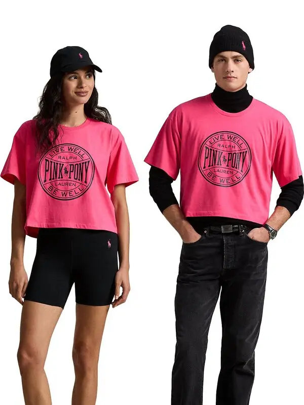 Ralph Lauren Pink Pony Cotton Jersey Cropped Tee - Blaze Fuchsia