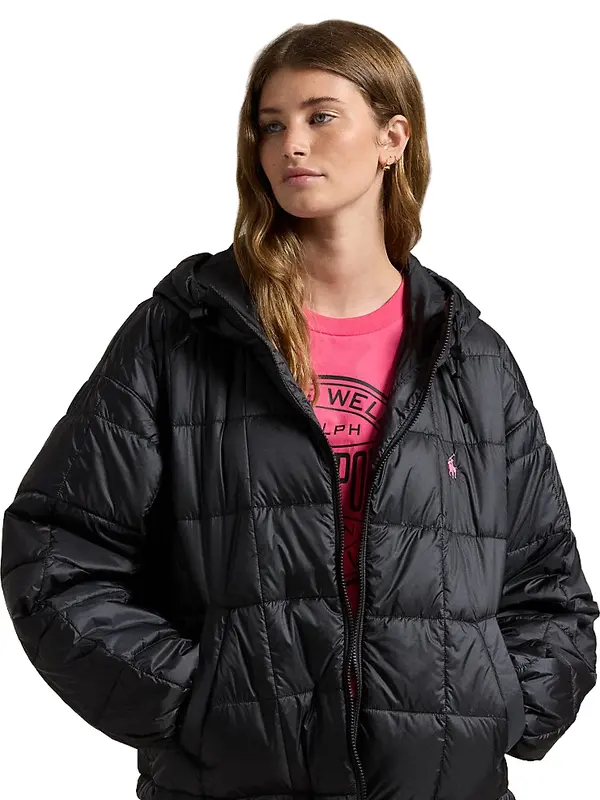 Ralph Lauren Pink Pony Insulated Hooded Jacket - Polo Black