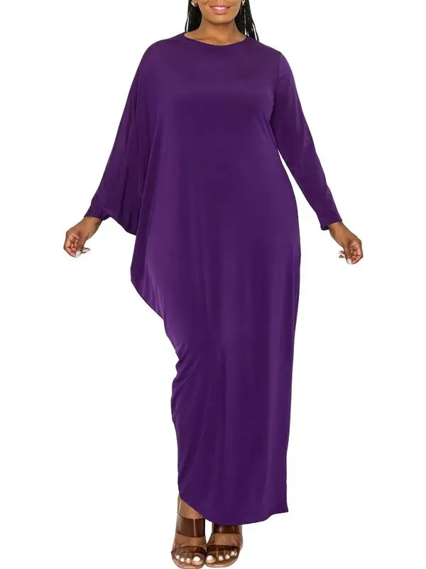 L I V D Louella Asymmetrical Maxi Dress - Purple
