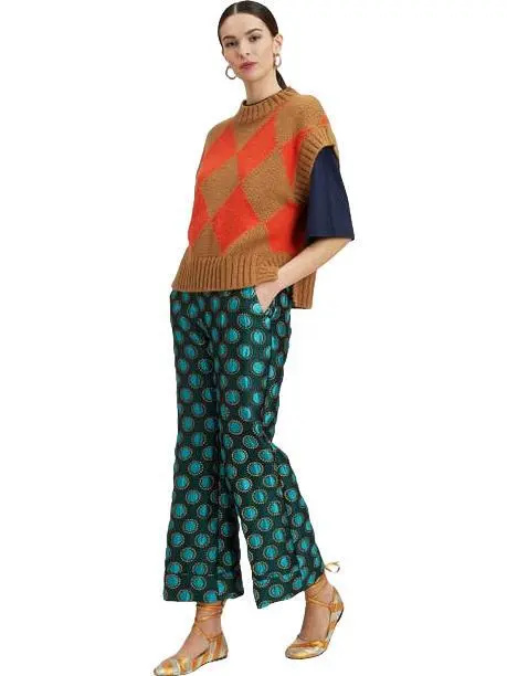 La DoubleJ Hendrix Jacquard Pants - Jacquard Winter Sun Emerald