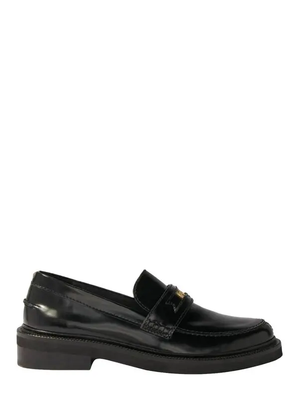 Maje Leather Loafers - Black