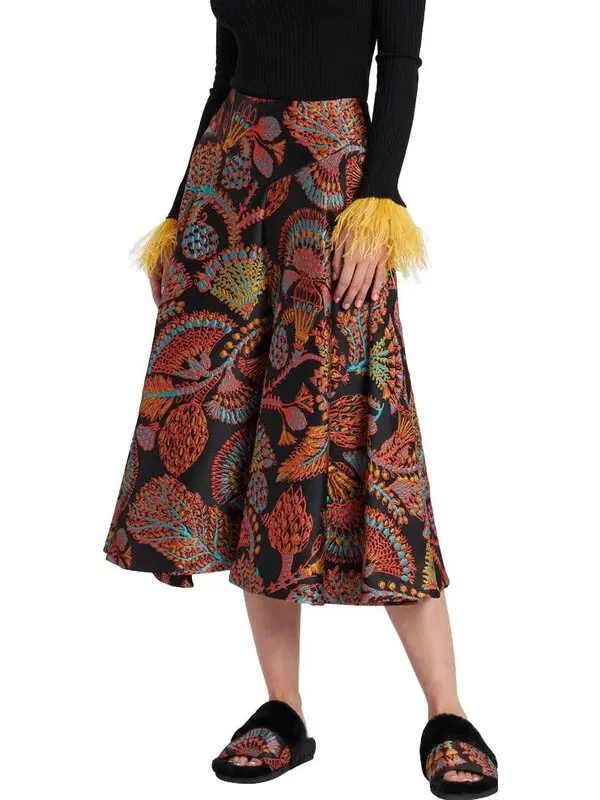 La DoubleJ Milano Jacquard Skirt - Jacquard Sicomore Black