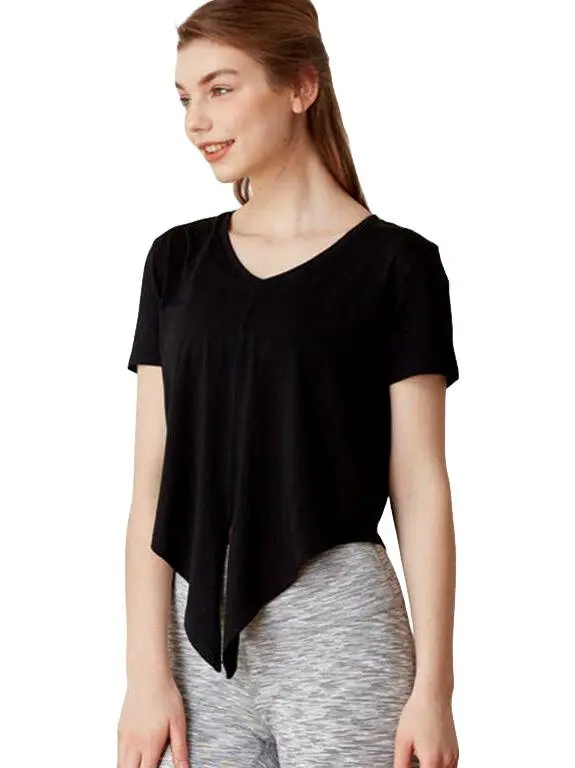 REBODY Knot Your Race V-neck Top - Black
