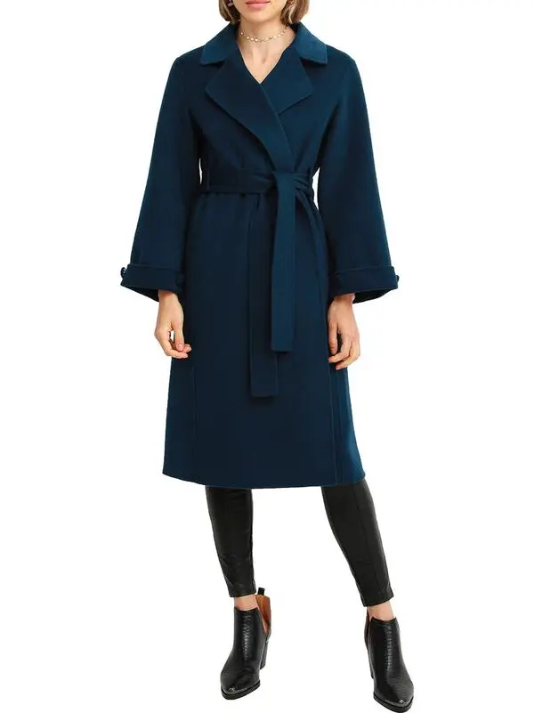 BELLE & BLOOM Oversized Wool Coat - Dark Teal
