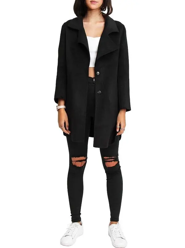BELLE & BLOOM Ex-boyfriend Wool Blend Oversized Jacket - Black