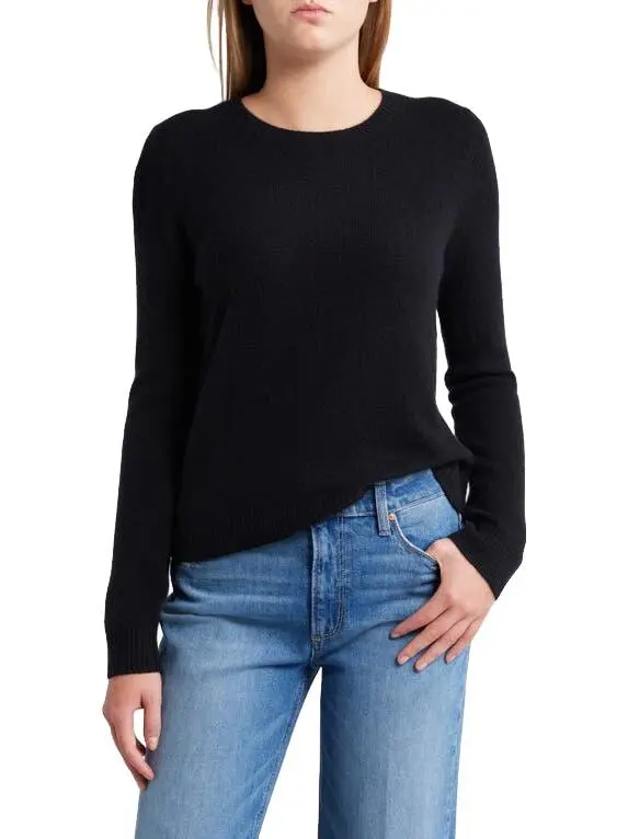 Caslon Cashmere Crewneck Sweater - Black Rock