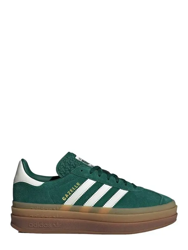 Adidas Gazelle Bold Sneakers - Collegiate Green/off White/gold Metallic
