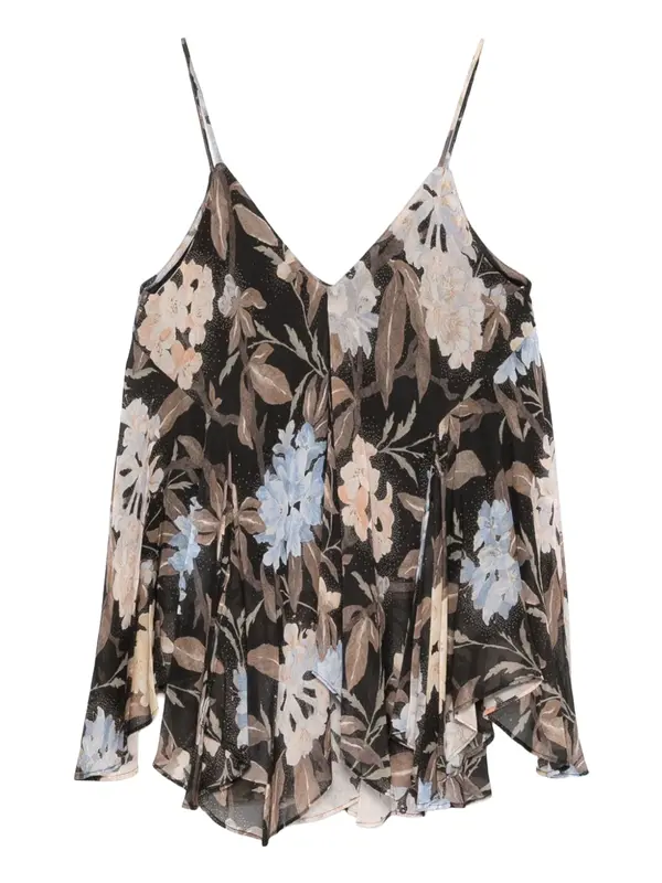 Zimmermann Eden Floral Print Top - Black