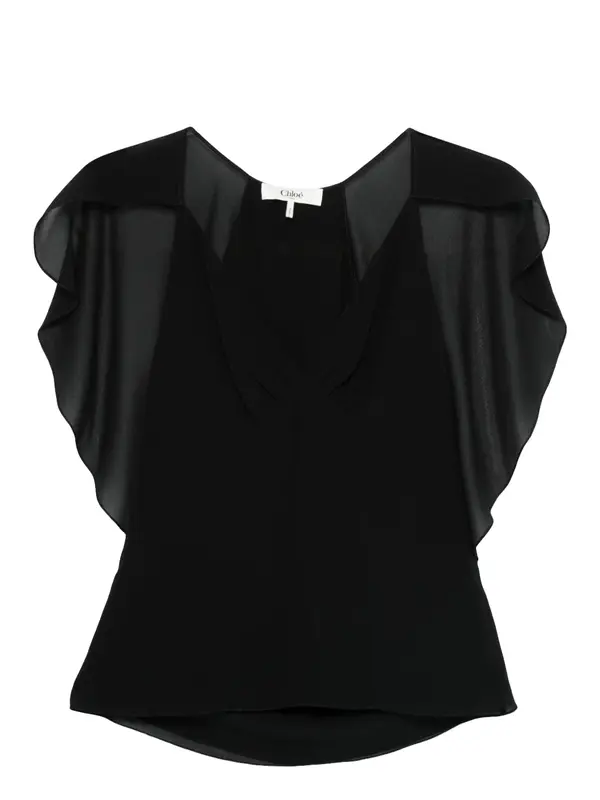 Chloé Cape-detail Tank Top - Black