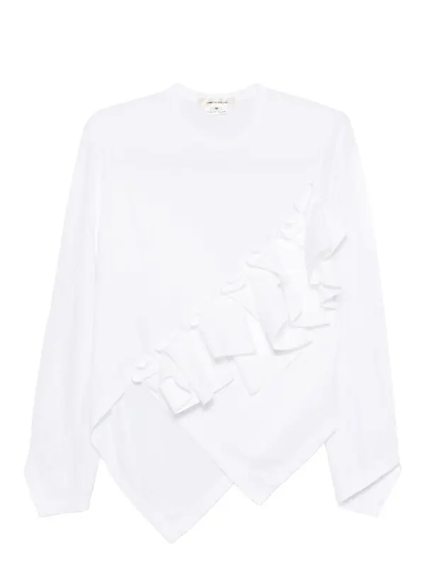 Comme Des Garçons Ruffle-trim Asymmetric Top - White