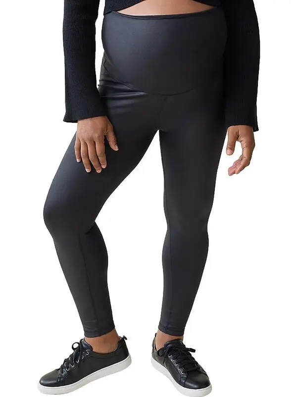 INGRID & ISABEL Maternity Gloss Leggings - Black