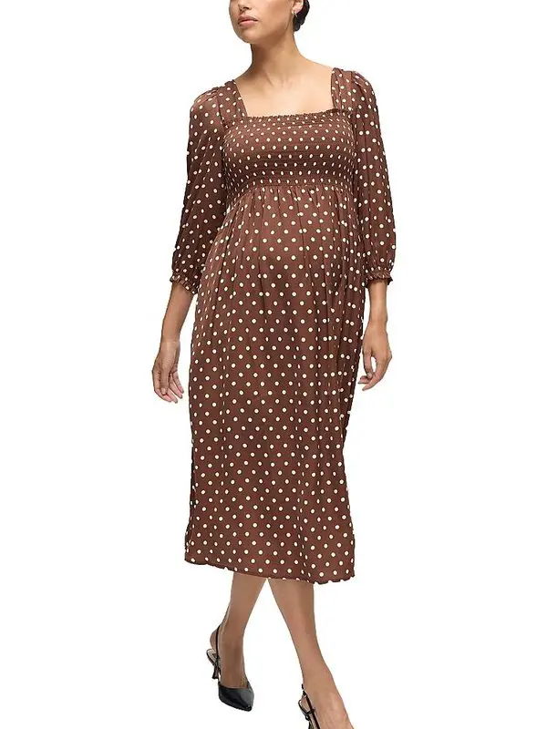 INGRID & ISABEL The Breeze Maternity Dress - Dot Chocolate