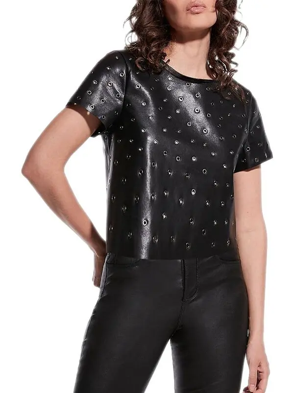 AS By DF Jude Upcycled Leather Tee - Black