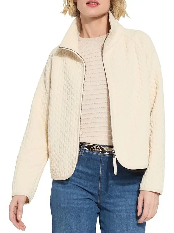 Lyssé Sol Quilted Cable Jacket - Panna Cotta
