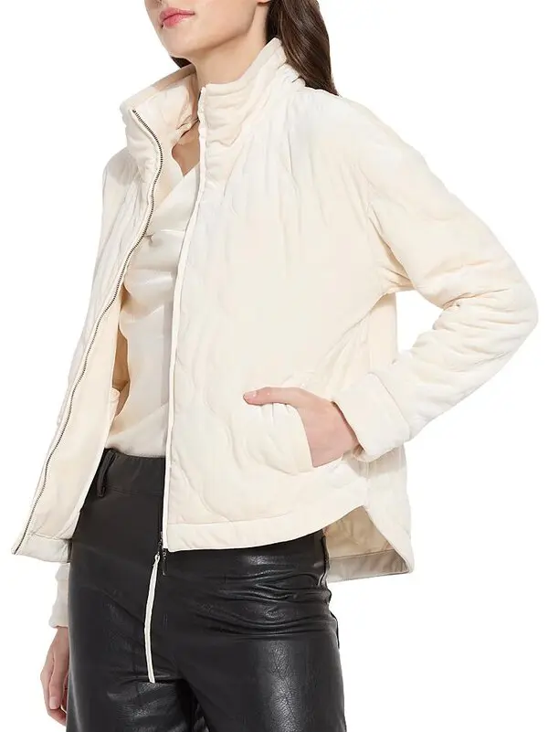 Lyssé Astra Quilted Velvet Jacket - Chalk