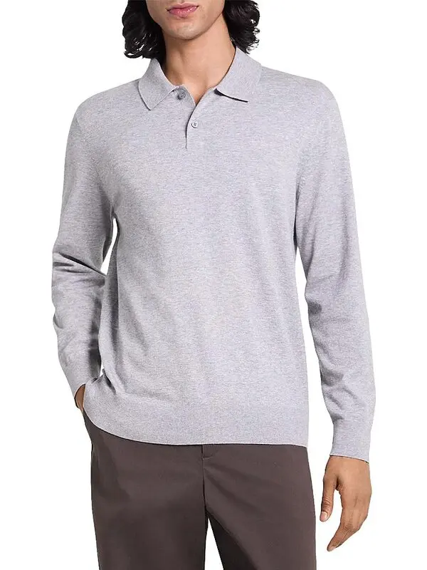 Theory Goris Collared Sweater - Light Heather Grey