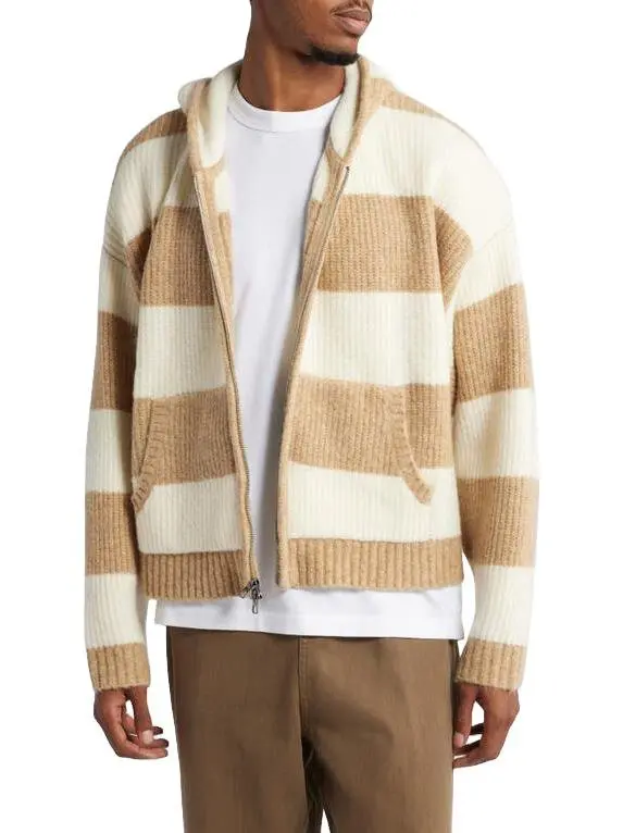 ELWOOD Stripe Zip Up Hoodie Sweater - Cobain Stripe