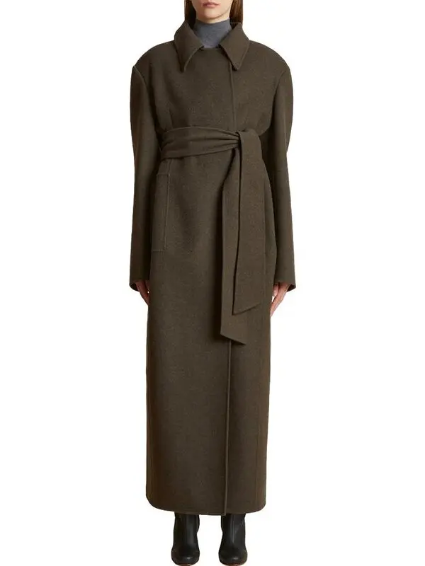 Khaite Lea Oversized Wool Coat - Army Melange