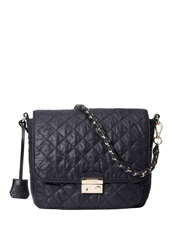 Mz Wallace Medium Crosby Lock Quilted Nylon Crossbody Bag - Black