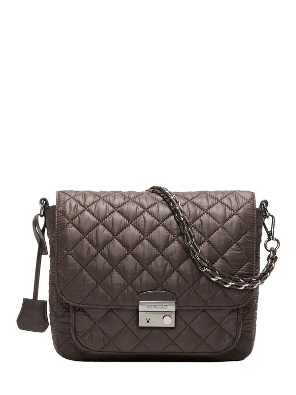 Mz Wallace Medium Crosby Lock Quilted Nylon Crossbody Bag - Espresso