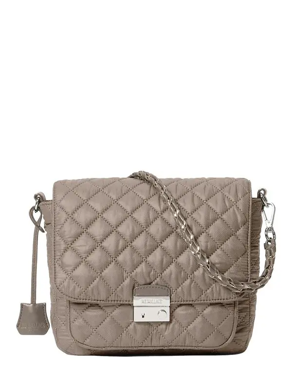 Mz Wallace Medium Crosby Lock Quilted Nylon Crossbody Bag - Morning Dove