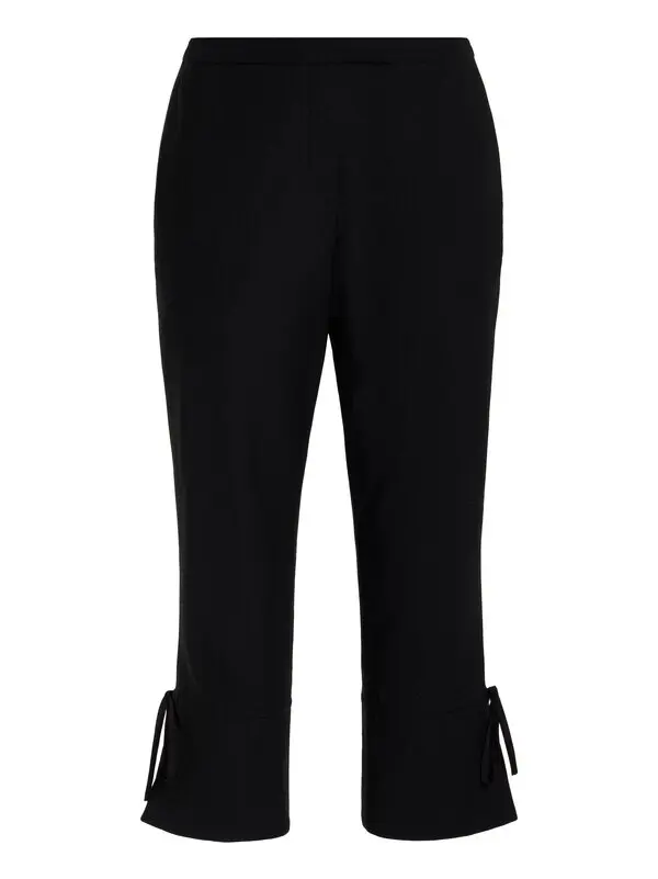 COLLEEN ALLEN Tie-detailed Capri Pants - Black