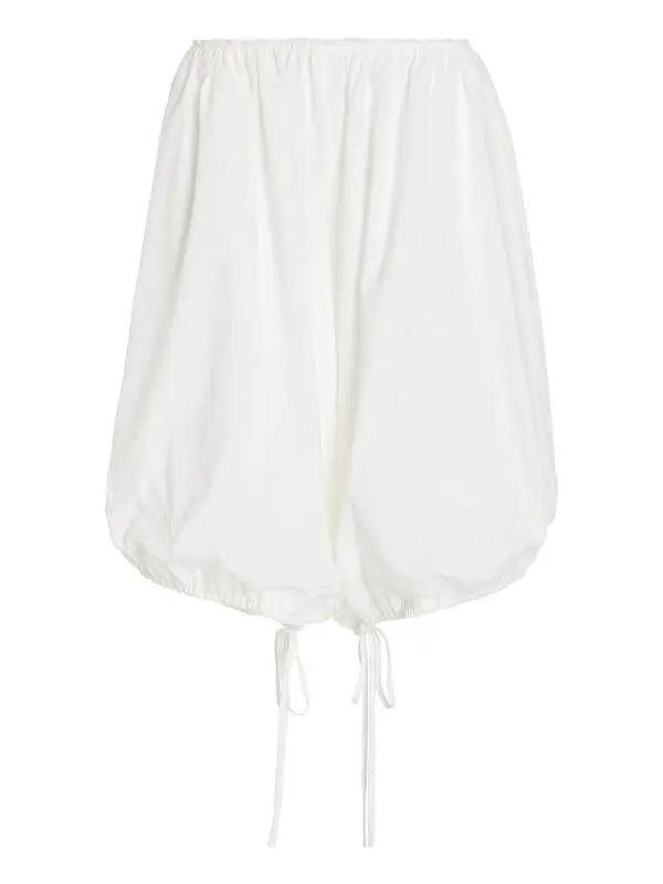COLLEEN ALLEN Gathered Cotton Bloomer Shorts - White