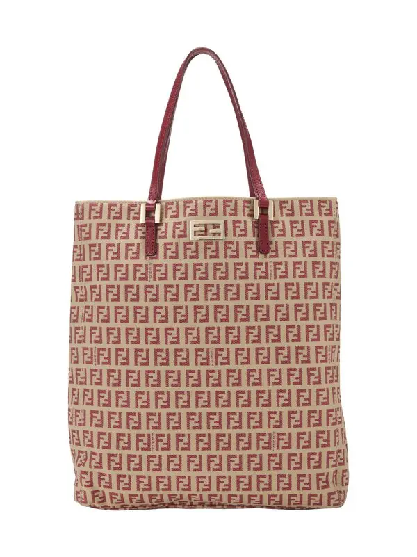 Fendi Zucchino Vertical Tote - Red