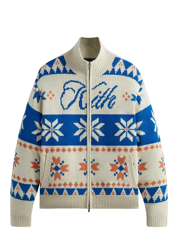 Kith Wyona Full Zip Sweater - Cream