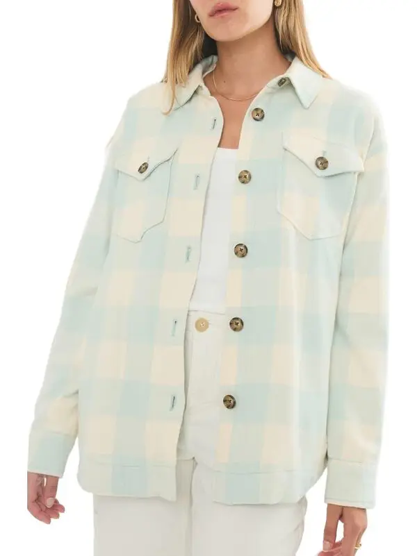 Marine Layer Flannel Shacket - Seafoam