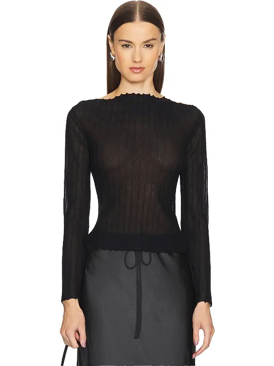 L'academie Marianna Blake Knit Top - Black