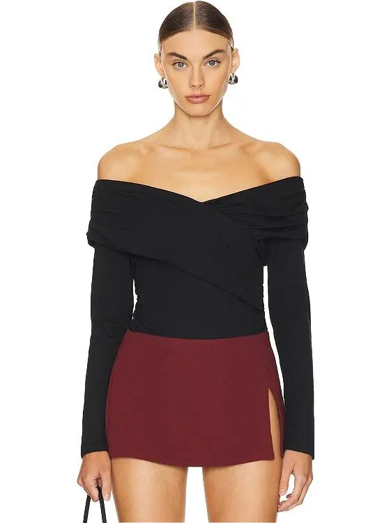 NATION LOS ANGELES Mika Off-shoulder Top - Jet Black