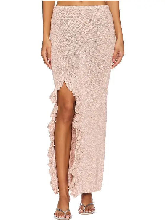 ASTA RESORT Michaela Split Skirt - Blush Sequin