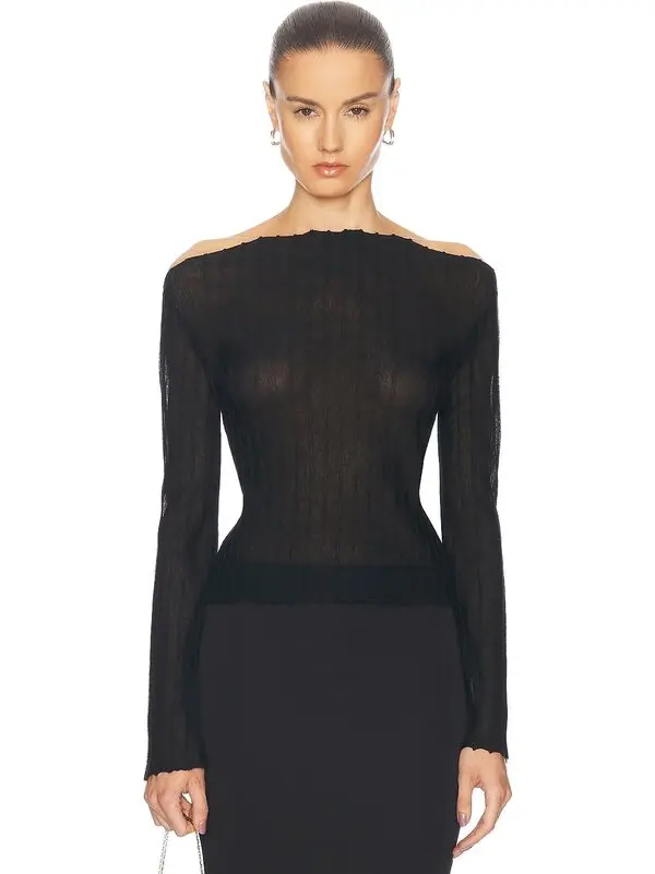 L'academie By Marianna Blake Knit Top - Black