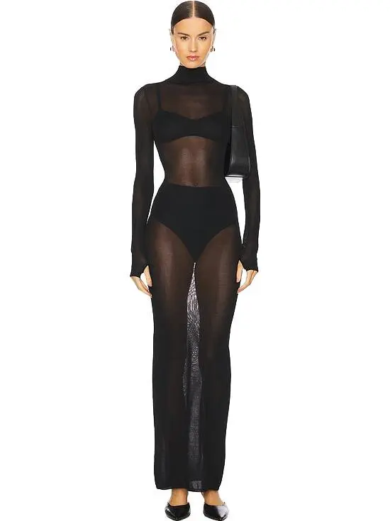 L'academie Reyes Maxi Knit Dress - Black