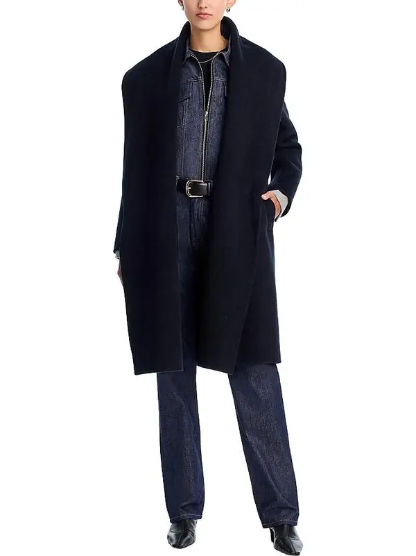 Kobi Halperin Wool Blend Belted Coat - Black