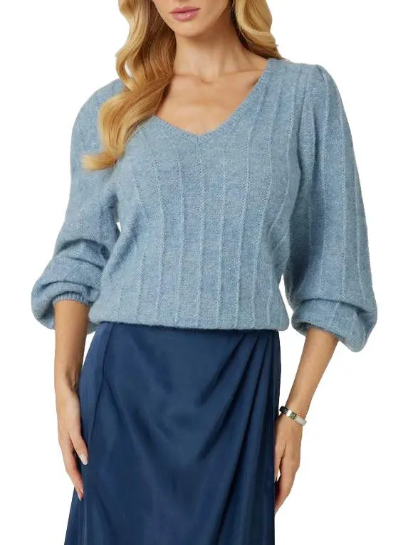 Guess Madeline Pointelle Detail Sweater - Blue Ribbon