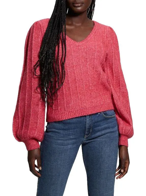 Guess Madeline Pointelle Detail Sweater - Spring Coral