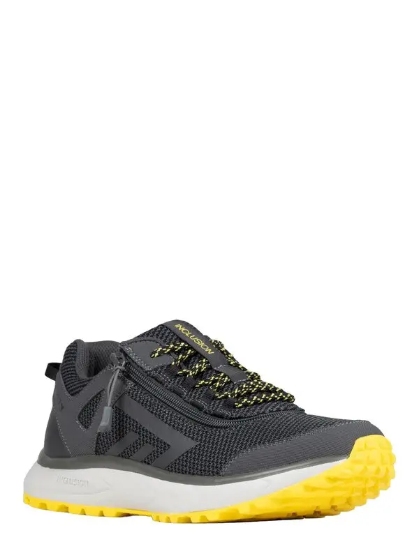 BILLY FOOTWEAR Inclusion Trail Sneaker - Charcoal/ Yellow