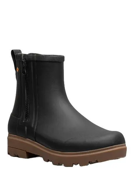 Bogs Holly Zip Waterproof Rain Boots - Black