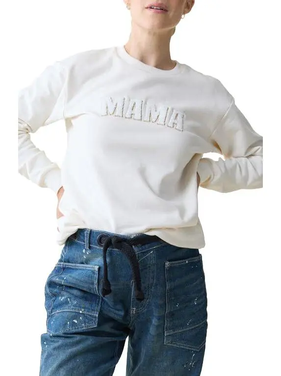 INGRID & ISABEL® Mama Fleece Sweatshirt - Cream