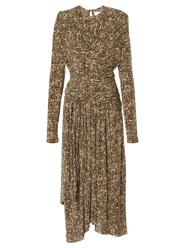 Isabel Marant Étoile Zeidi Leopard-print Draped Maxi Dress - Brown