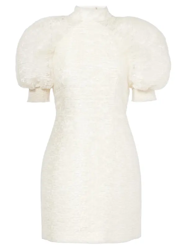 ROTATE BY BIRGER CHRISTENSEN Bridal Pleated Lace Minidress - White