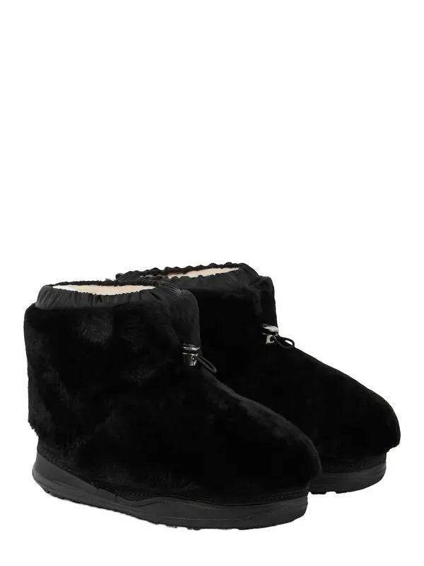 Bogner Shearling-trimmed Leather Ankle Boots - Black